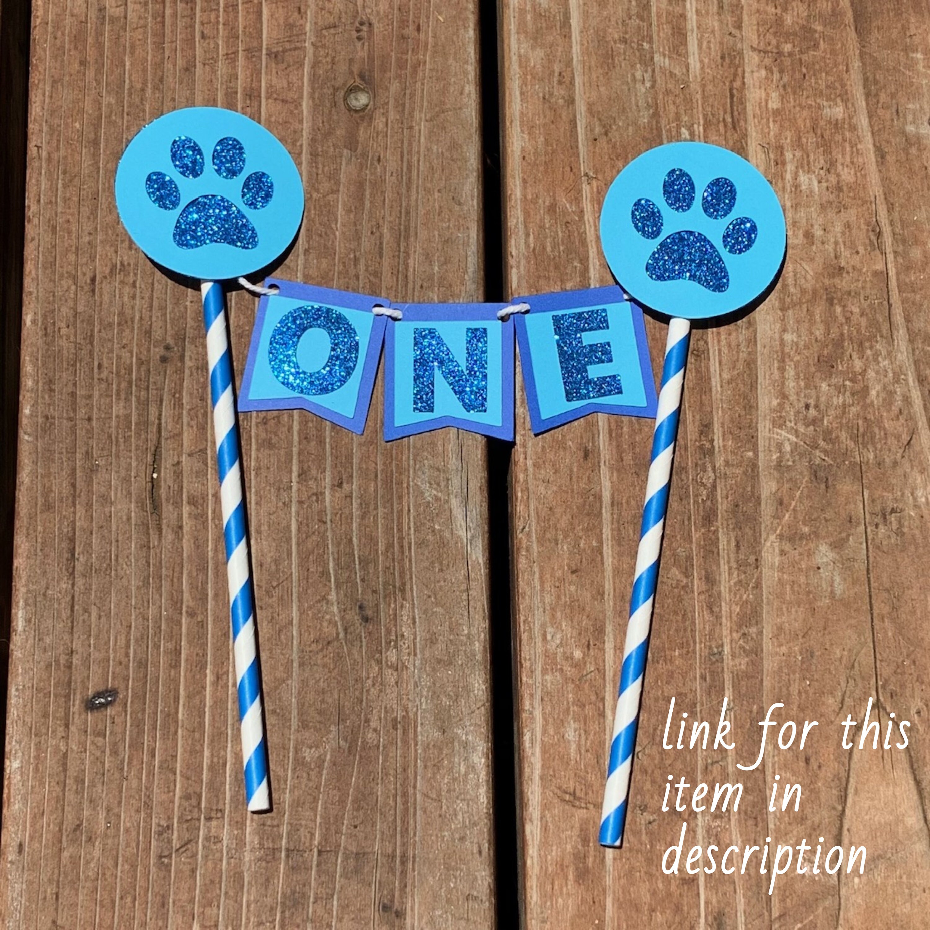 Customized Blue Paw Print Name Banner Blues Birthday Banner | Etsy