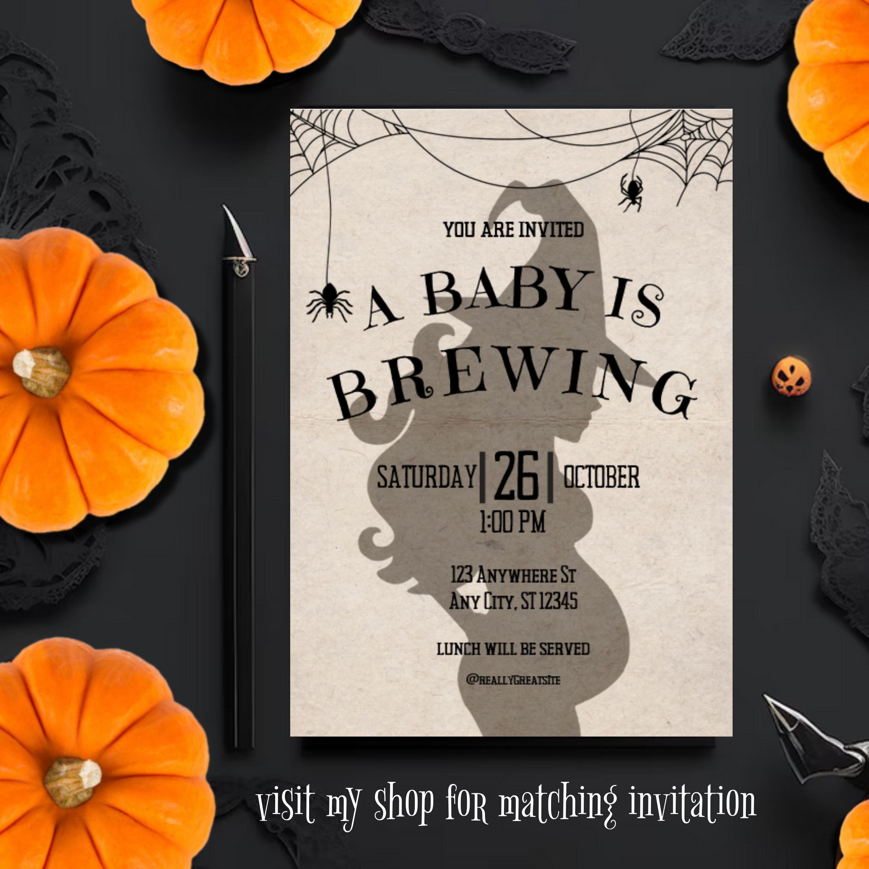 Halloween Baby Shower Gender Reveal Cauldron Witch Baby Brewing Garland ...