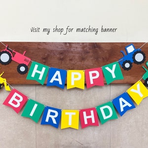 Tractor Birthday Banner | Farm Farmer Tractor Party Garland| Tractor ...
