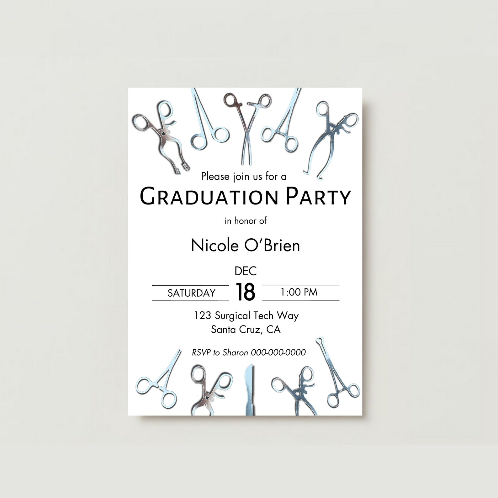 Editable Surgical Tech Technologist Nurse Surgery Assistant ...