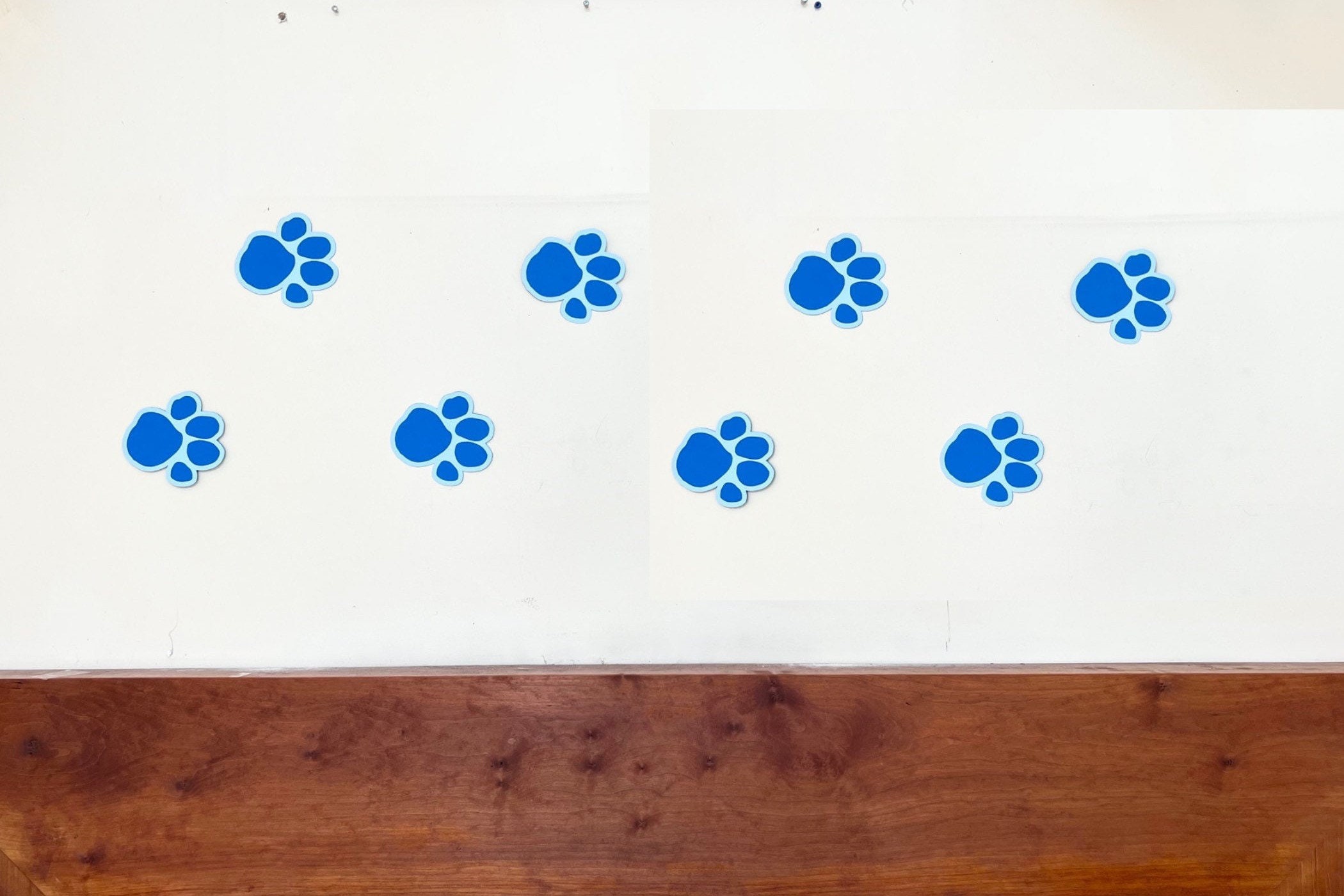 Blue Paw Print Wall Centerpieces Cutouts Decorations | Blue Paw Print ...