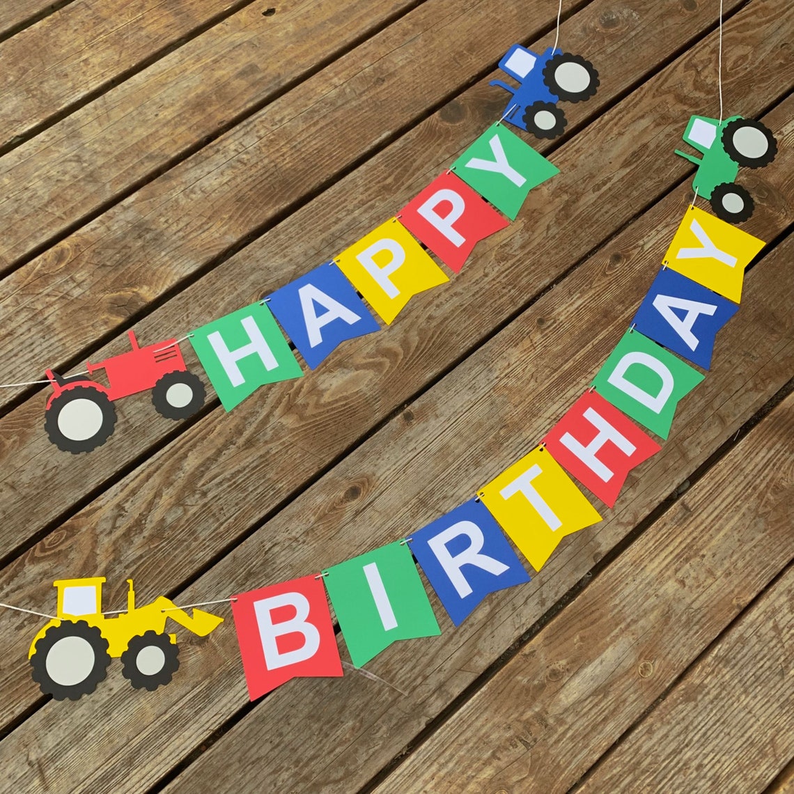Tractor Happy Birthday Banner Tractor Party Banner Tractor | Etsy