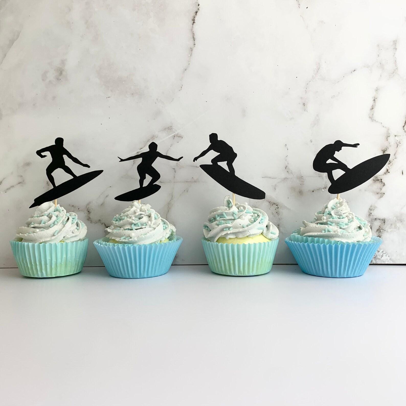 Surfer Surfing Birthday Cupcake Toppers 12 Count | Surfing Ocean ...