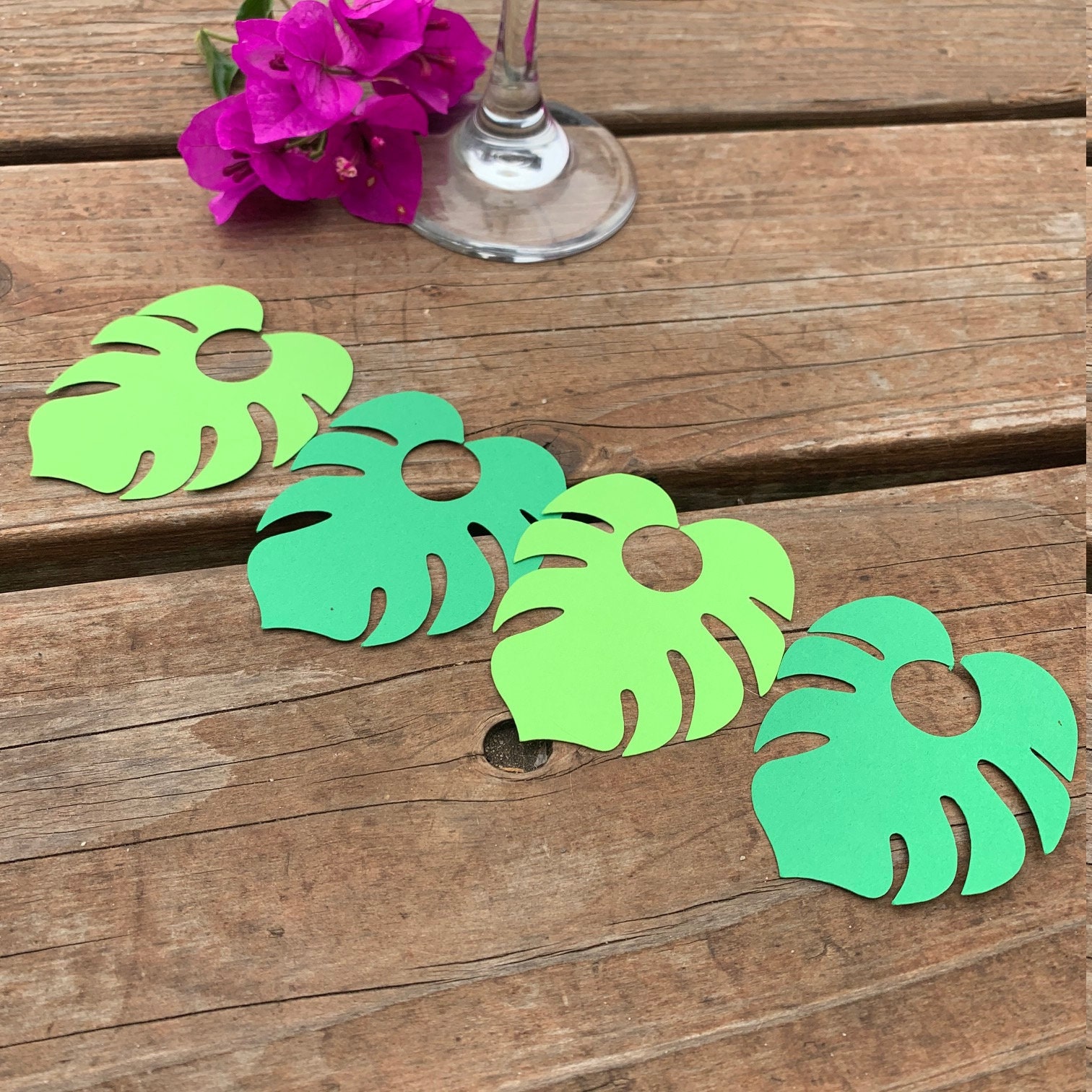 Tropical Hawaiian Bridal Shower Leaf Drink Name Tags Tropical | Etsy