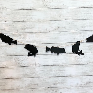 Bass Fishing Birthday Banner Garland | Bass Fishing Party Decorations ...