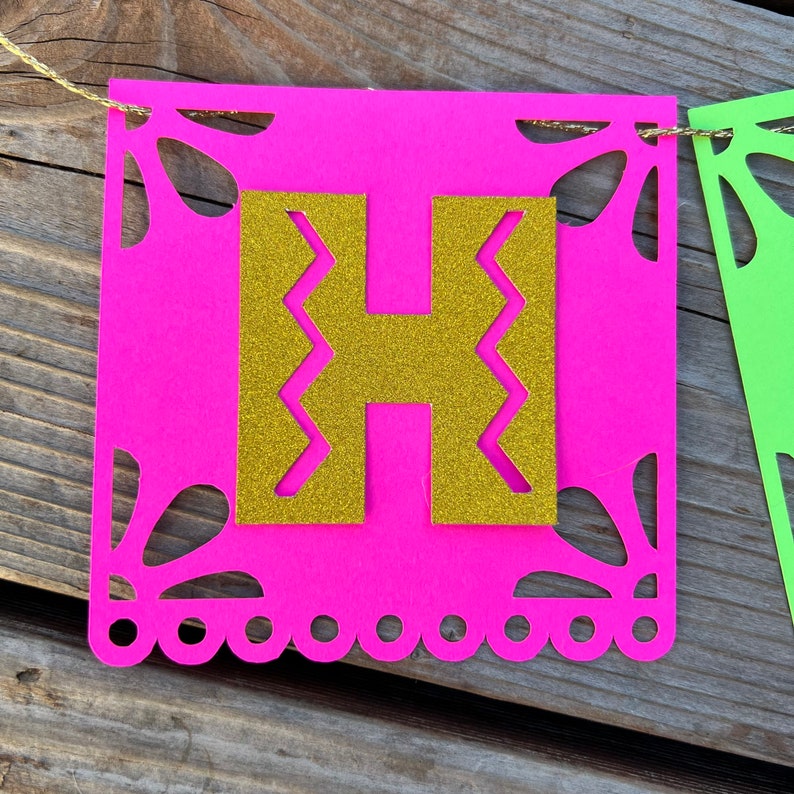 Happy Birthday Fiesta Papel Picado Mexico Cancun Cactus Taco - Etsy