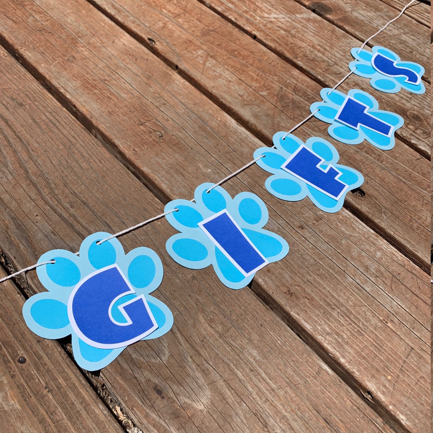 Customized Blue Paw Print Name Banner | Blues Birthday Banner | Blue ...