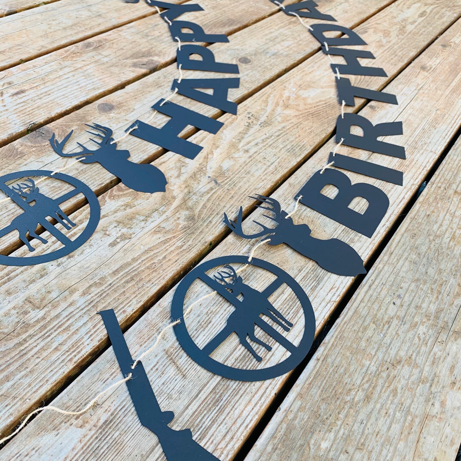 Deer Hunting Happy Birthday Banner Garland Deer Hunting | Etsy