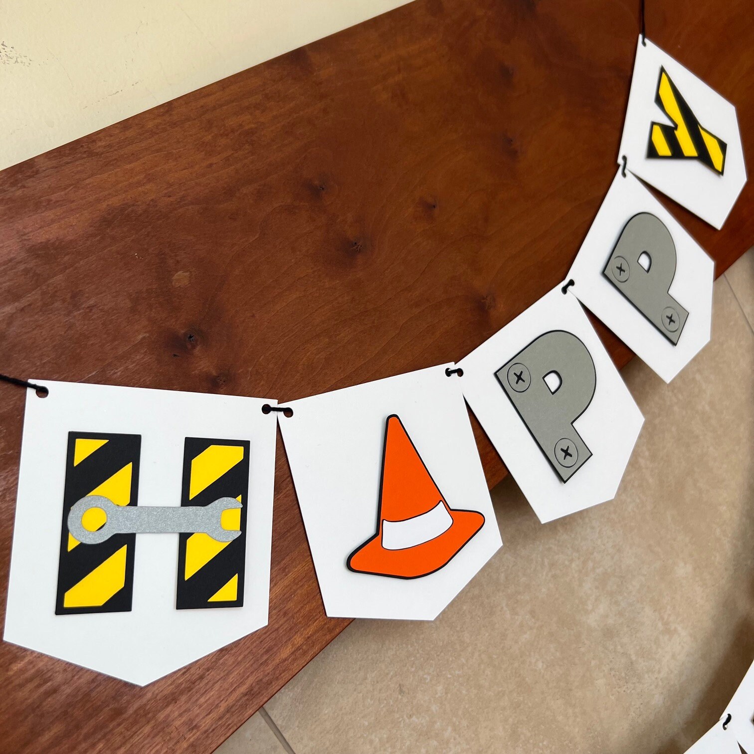 Construction Zone Tool Truck Tractor Boy Happy Birthday Banner Party ...