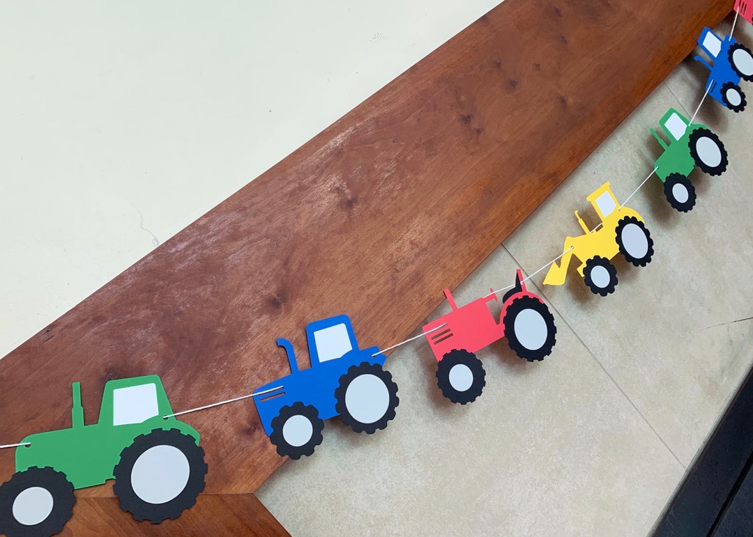 Tractor Birthday Banner | Farm Farmer Tractor Party Garland| Tractor ...