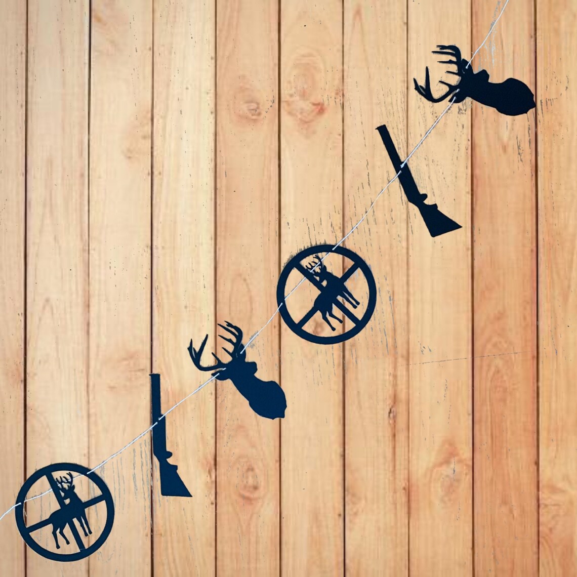 Deer Hunting Gun Target Garland Banner Birthday Party Decorations Decor ...