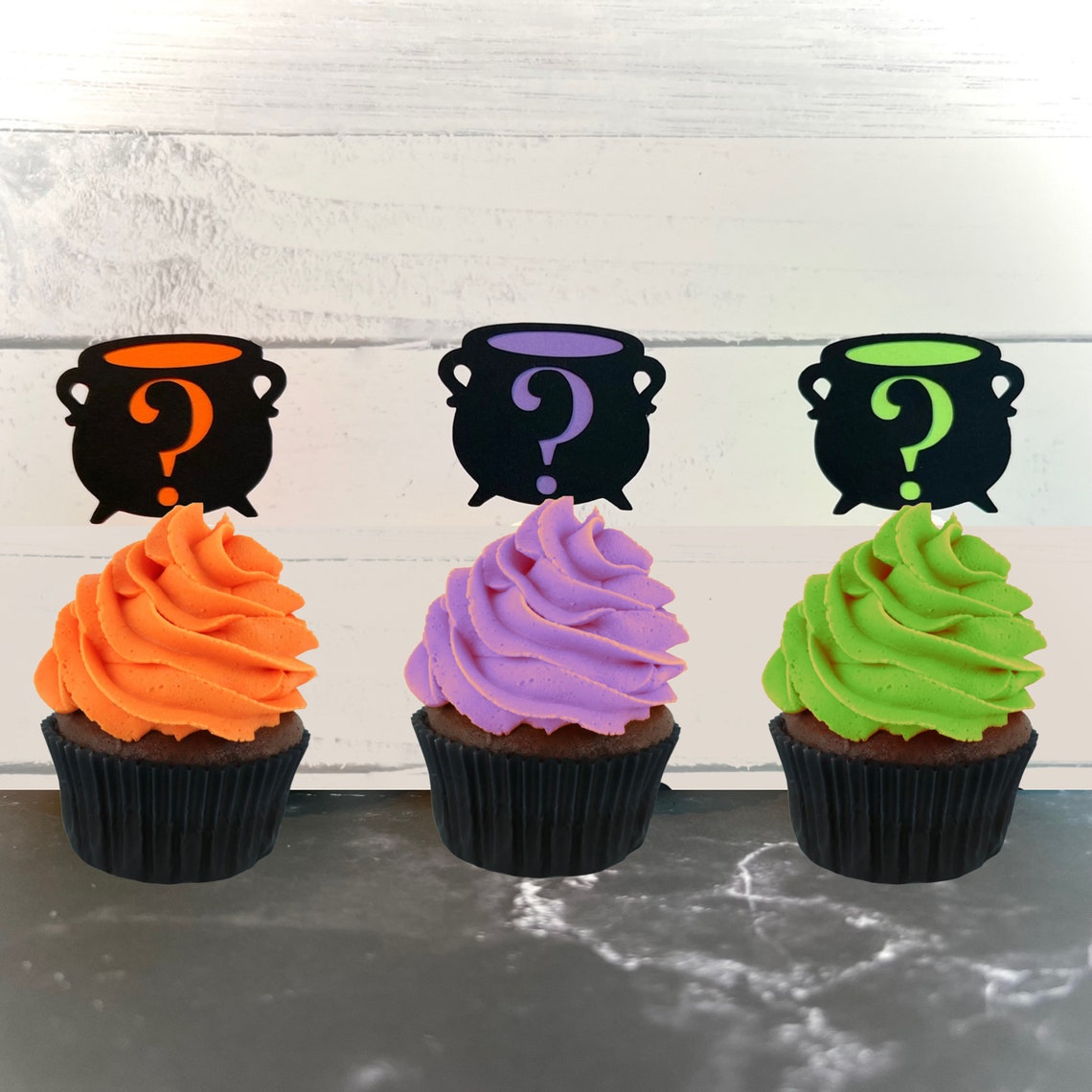 Halloween Baby Shower Gender Reveal Cauldron Witch Baby Brewing Cupcake ...