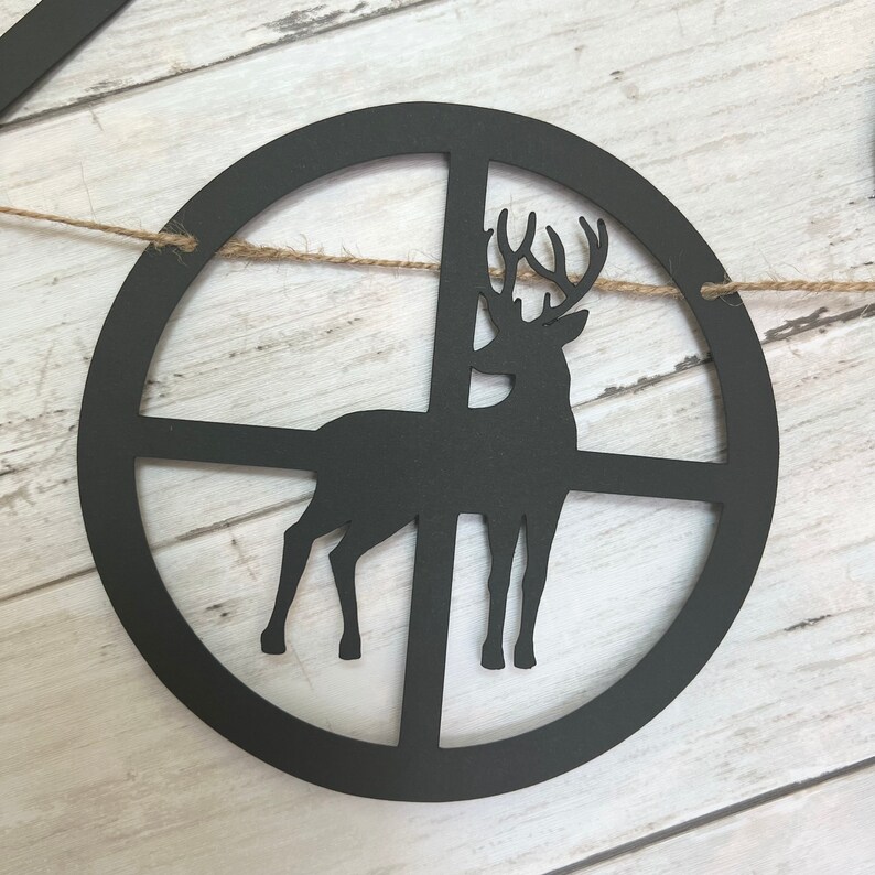 Deer Hunting Gun Target Garland Banner Birthday Party Decorations Decor ...
