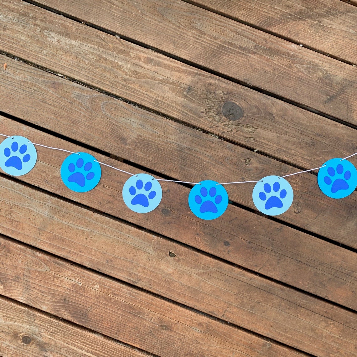 Blues Paw Print Birthday Party Garland Blues Paw Print | Etsy