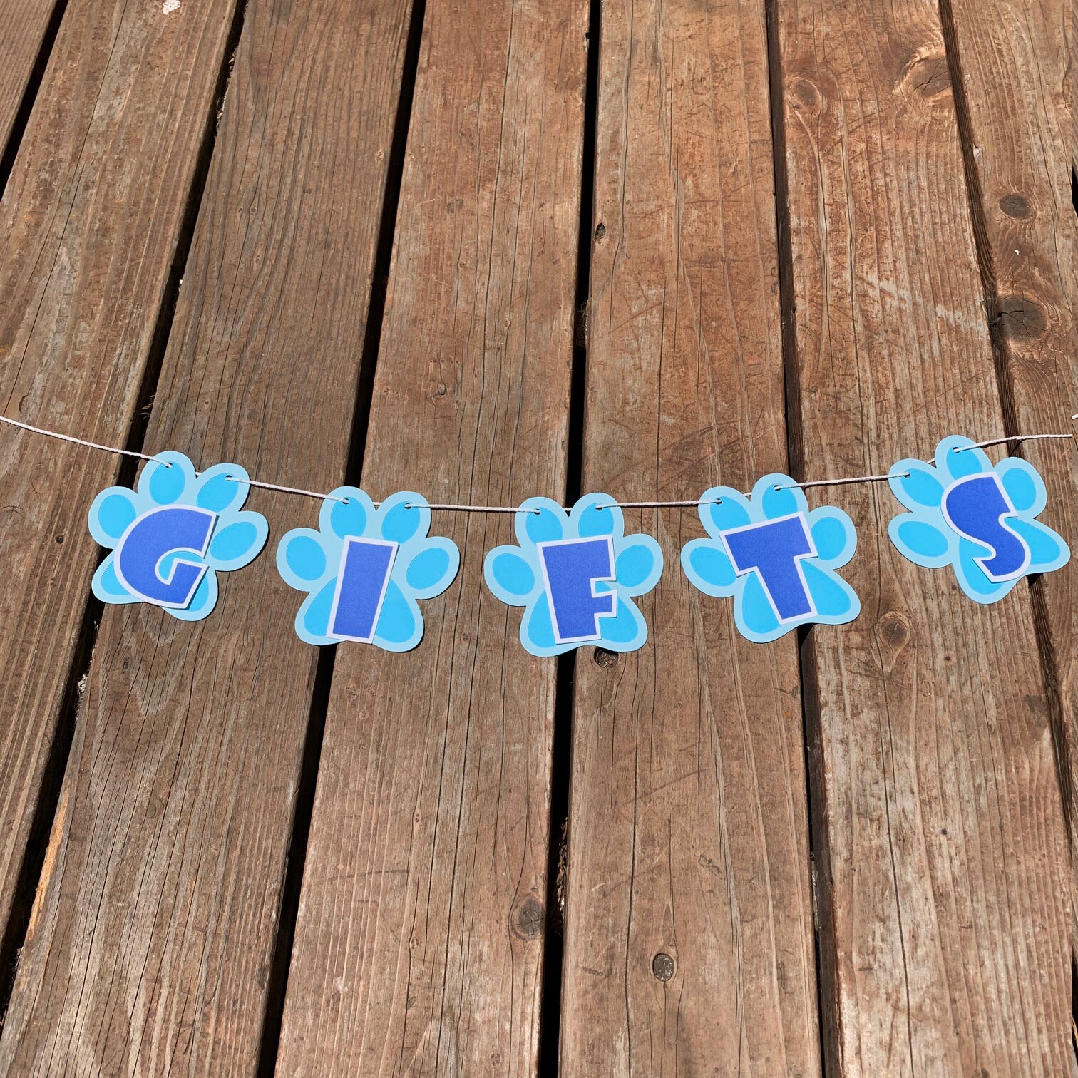 Customized Blue Paw Print Name Banner | Blues Birthday Banner | Blue ...