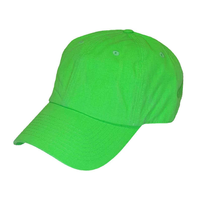 100% Cotton Neon Baseball Cap Neon Dad Hat | Etsy