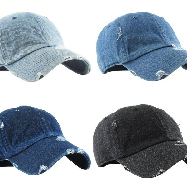 Distressed Baseball Cap - Etsy
