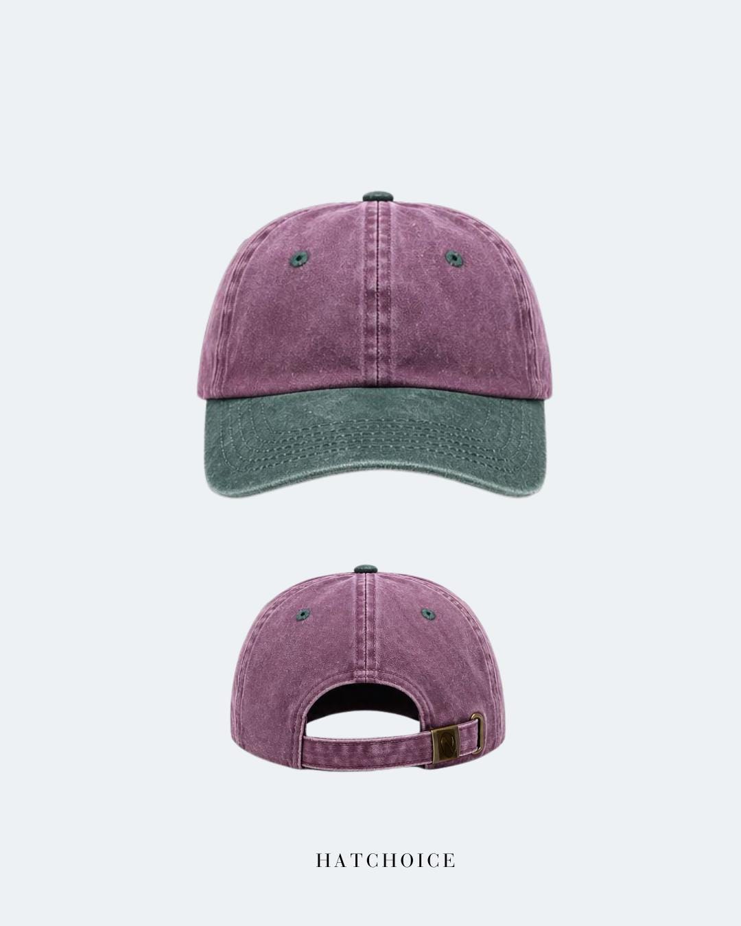 Two Tone Distressed Dad Hat, Vintage Washed Cotton Cap, Adjustable ...