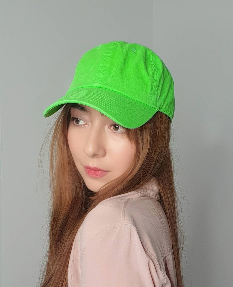 100% Cotton Neon Baseball Cap Neon Dad Hat | Etsy
