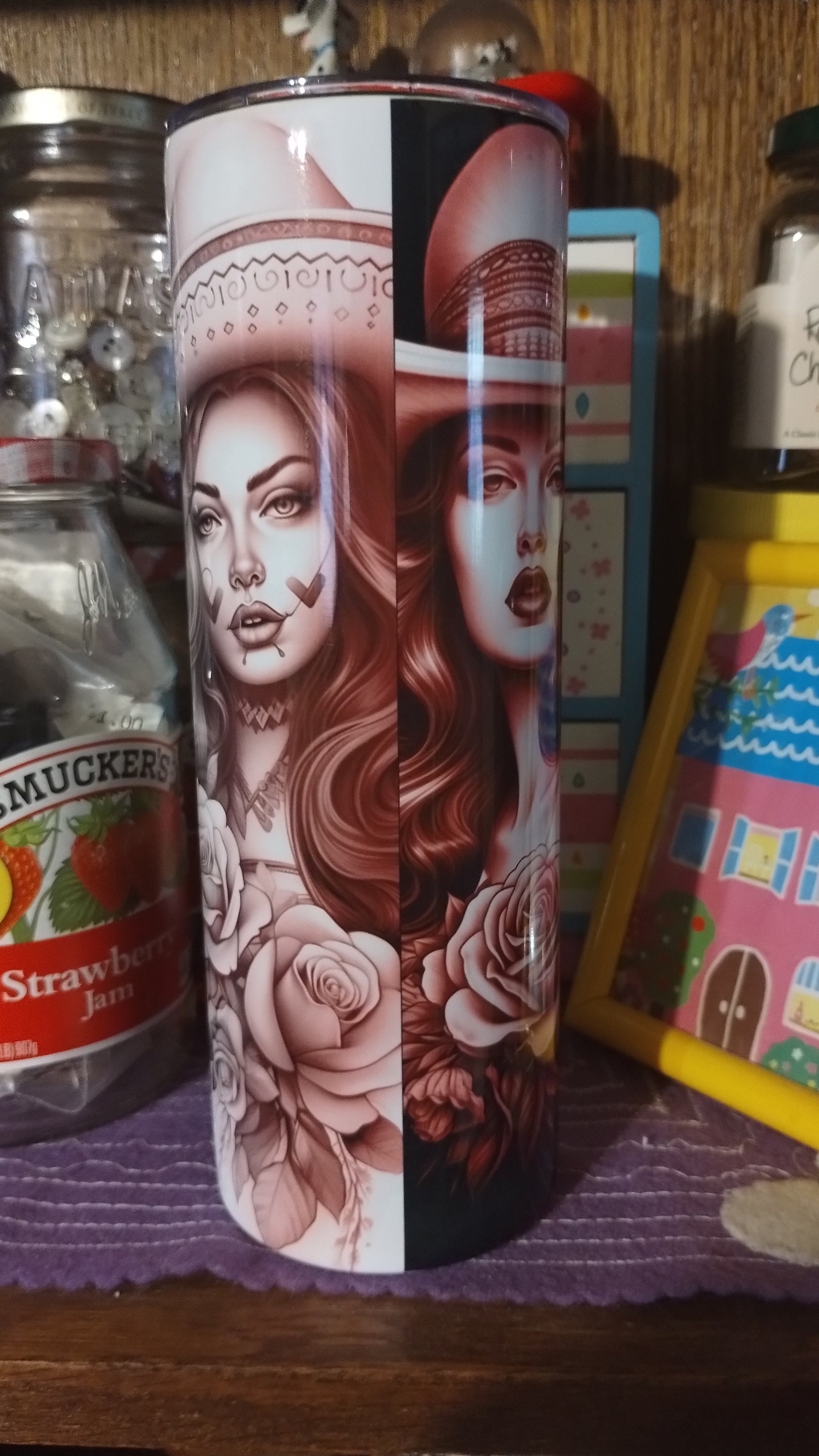 Tumbler 20oz Skinny Gift for Him or Her Cholas Mexican Style Dia De Los ...