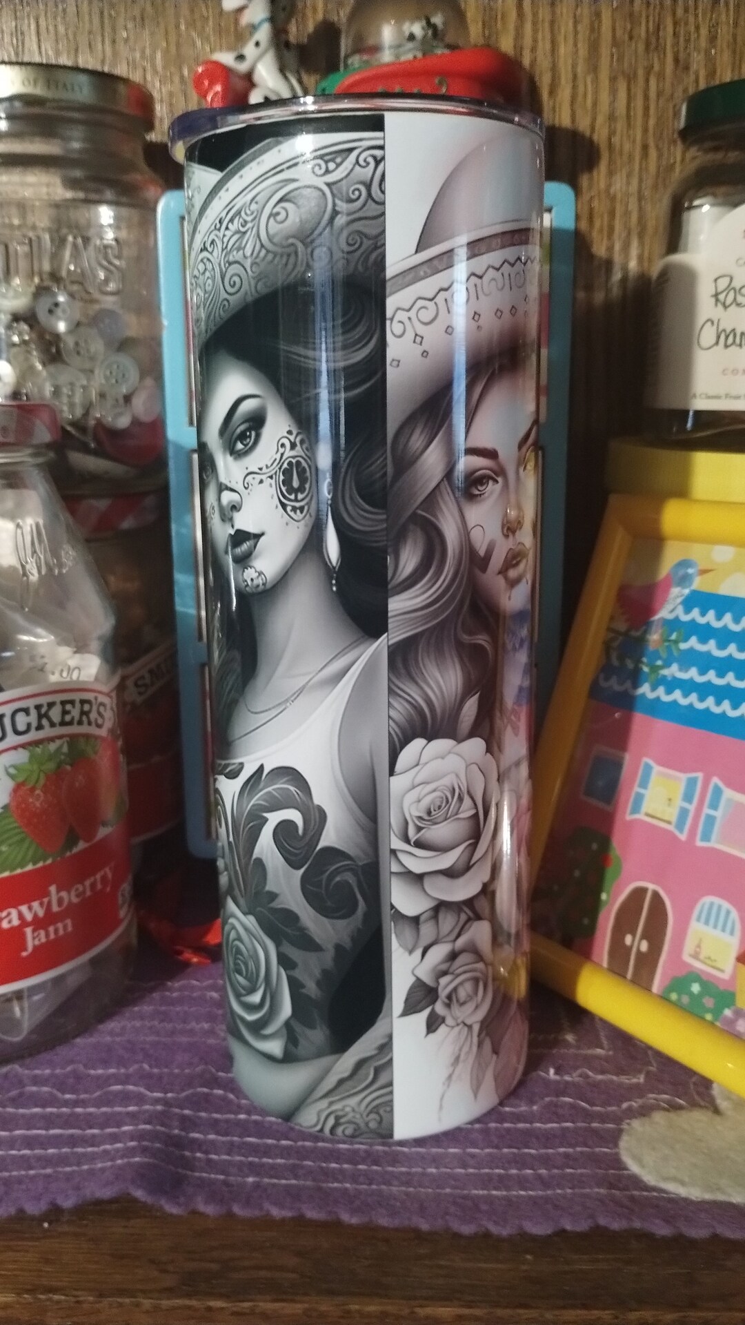 Tumbler 20oz Skinny Gift for Him or Her Cholas Mexican Style Dia De Los ...