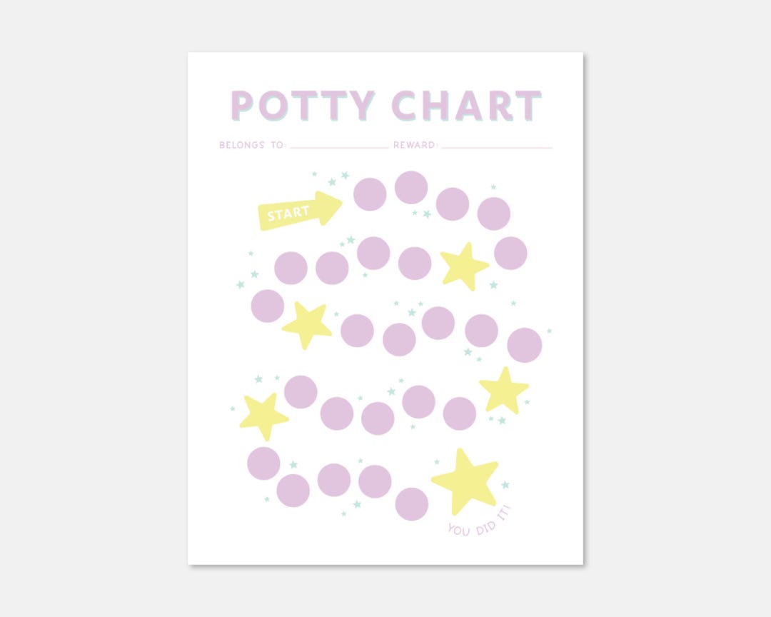 Printable Potty Training Reward Chart for Toddlers - Etsy