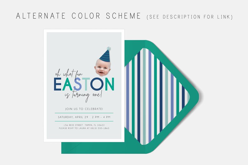 Oh What Fun First Birthday Invitation Baby Face Invitation - Etsy