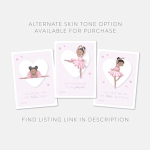 Ballerina Valentines, Kids Classroom Valentines, Pink Ballet Girl ...