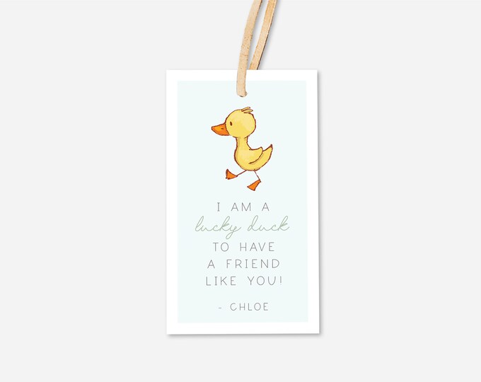 Cute Little Rubber Duck Duckling PRINTED GIFT TAGS Thank You Card for ...