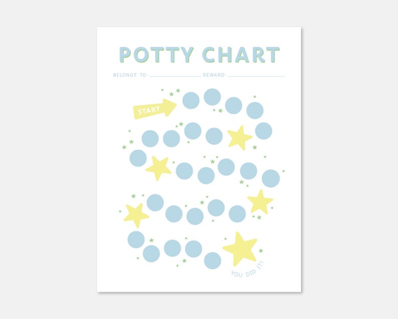 Printable Potty Training Reward Chart for Toddlers - Etsy