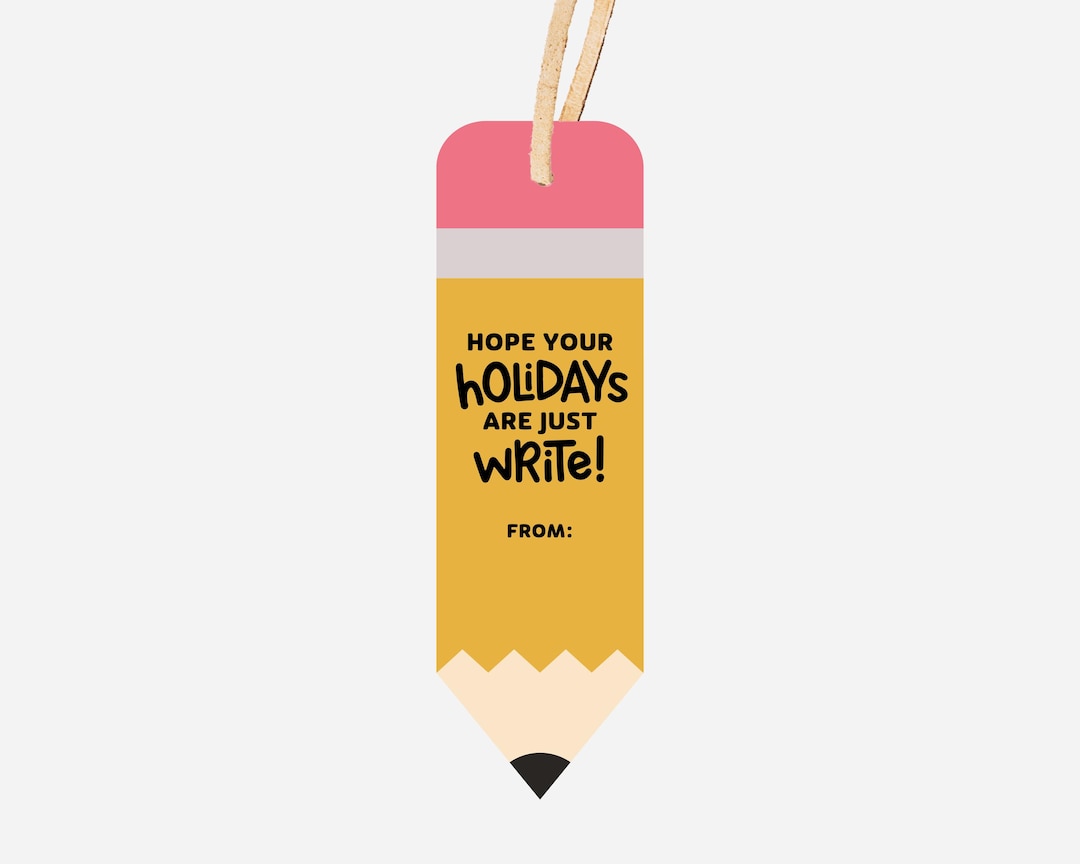 Pencil Holiday Gift Tags for Teachers (digital File) - Etsy