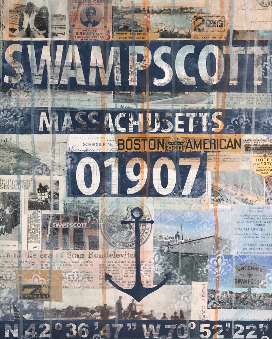 Swampscott 01907 - Art Print | Fisherman’s Beach| Housewarming Gift ...