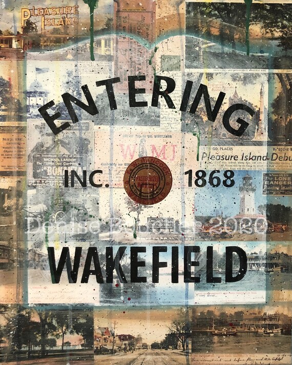 Entering Wakefield MA Entering Sign Art Print Pleasure | Etsy