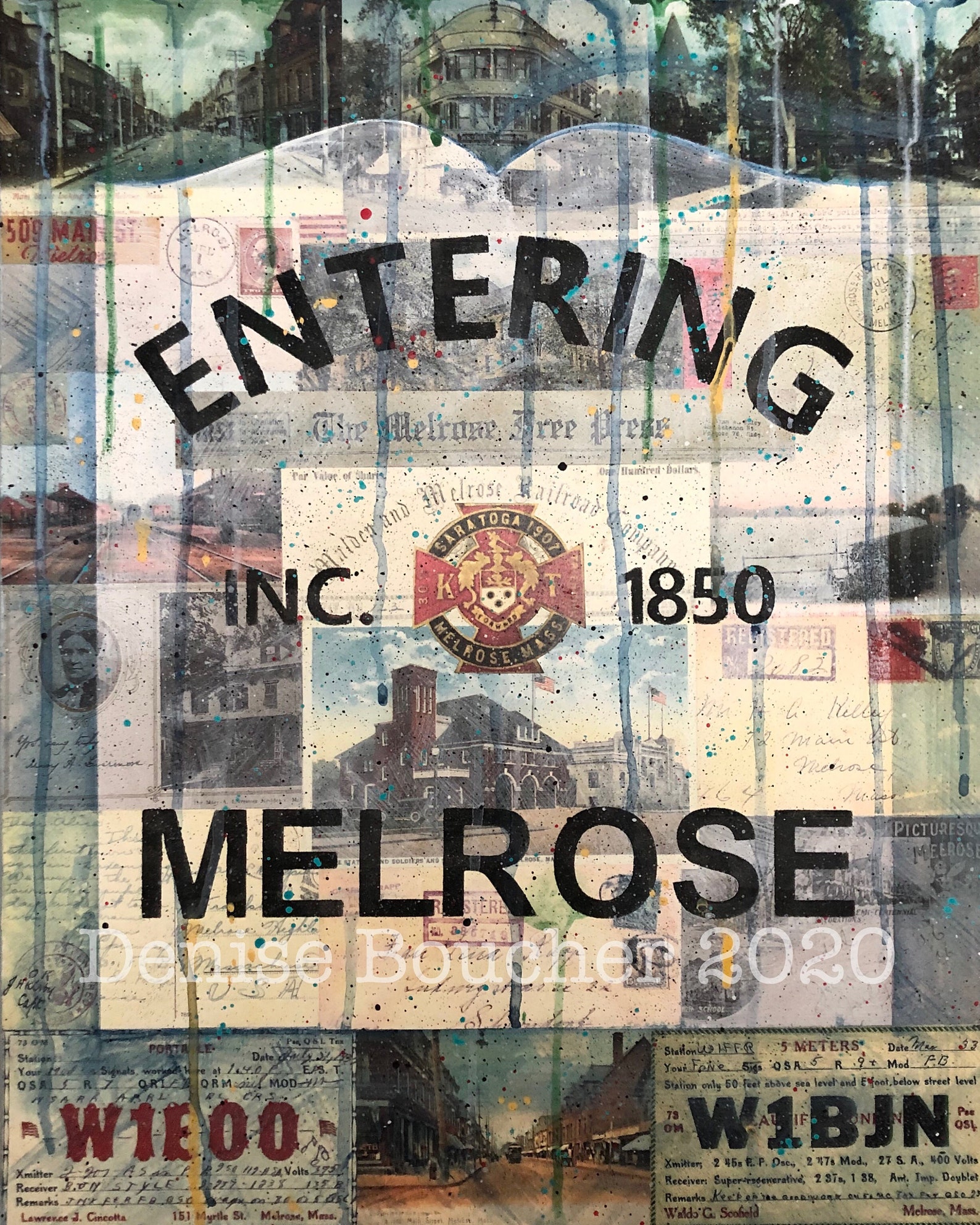 Entering Melrose - Art Print Melrose MA Art | Rustic Art | Vintage Art ...