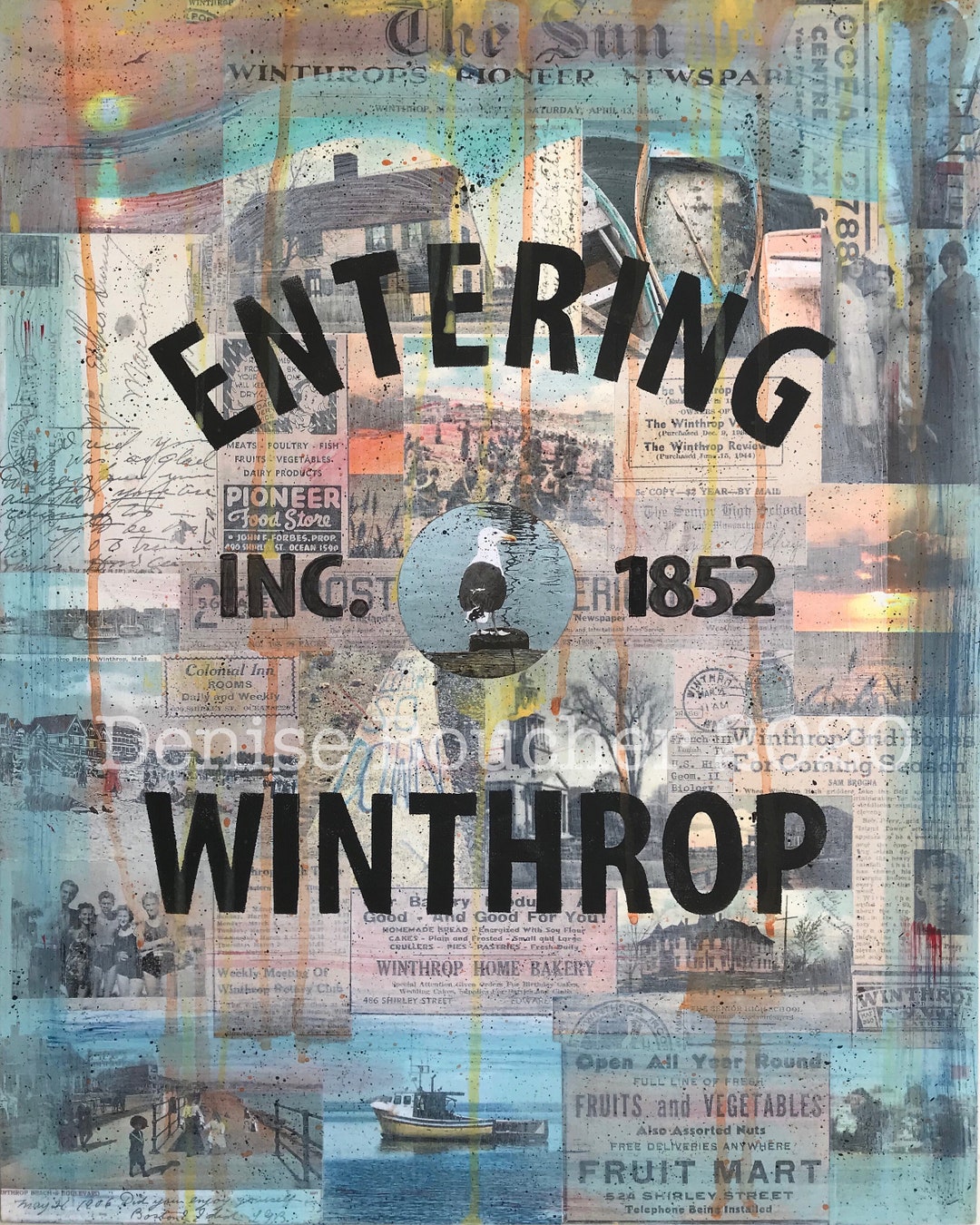 Entering Winthrop - Print Winthrop MA Art | Entering Signs | Beach Art ...