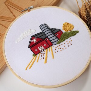 PDF Embroidery Pattern, Red Barn Digital Pattern for Beginners - Etsy