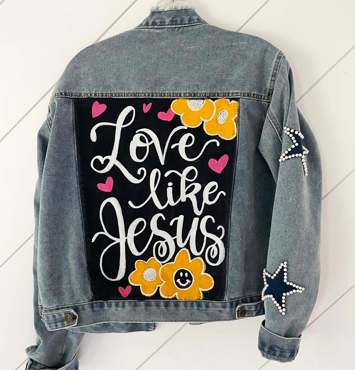 Christian Apparel Custom Jean Jacket | Denim Jacket |painted Denim ...
