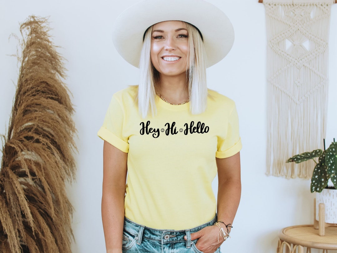 Smiley Face Shirt Smile Shirt Hey Hi Hello Shirt - Etsy
