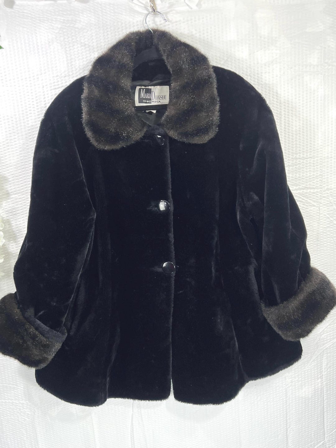 Vintage Maria Dionisiou Olympia Size Large Oversized Black & Brown Trim ...
