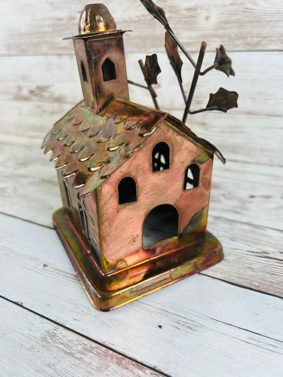 Berkeley Design Vintage Copper Metal Church Music Box Plays Amazing ...
