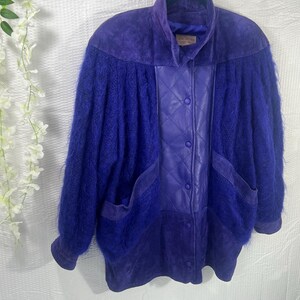JINX Senior Purple Sz Med. Oversized 50% MOHAIR FLUFFY Lined Bomber ...