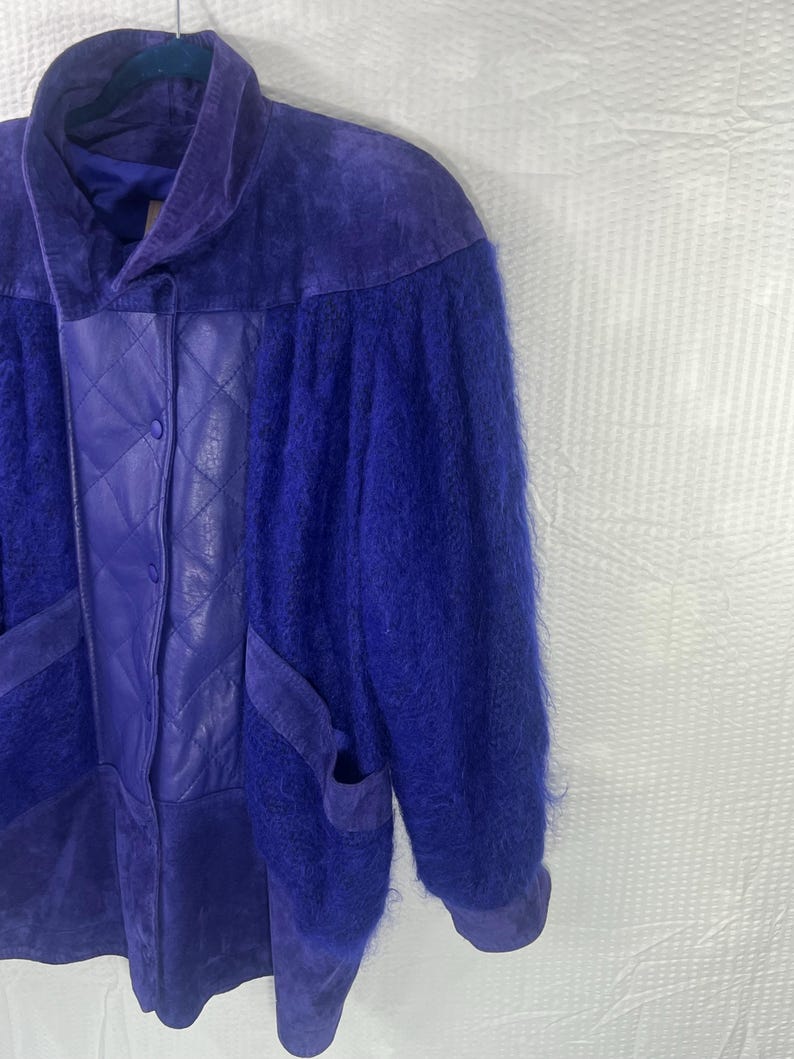 JINX Senior Purple Sz Med. Oversized 50% MOHAIR FLUFFY Lined Bomber ...