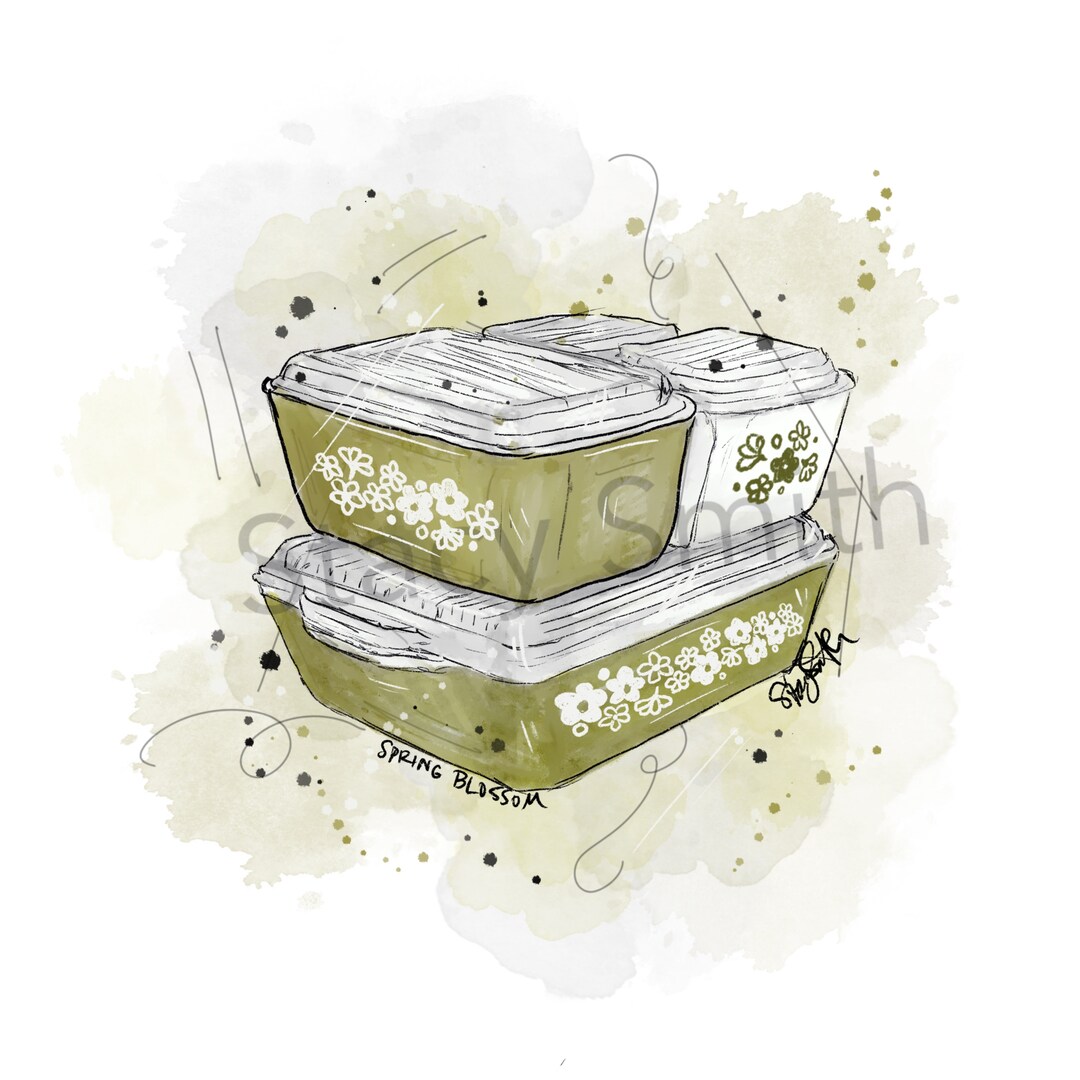 Vintage Pyrex Drawing Spring Blossom - DIGITAL DOWNLOAD - Etsy