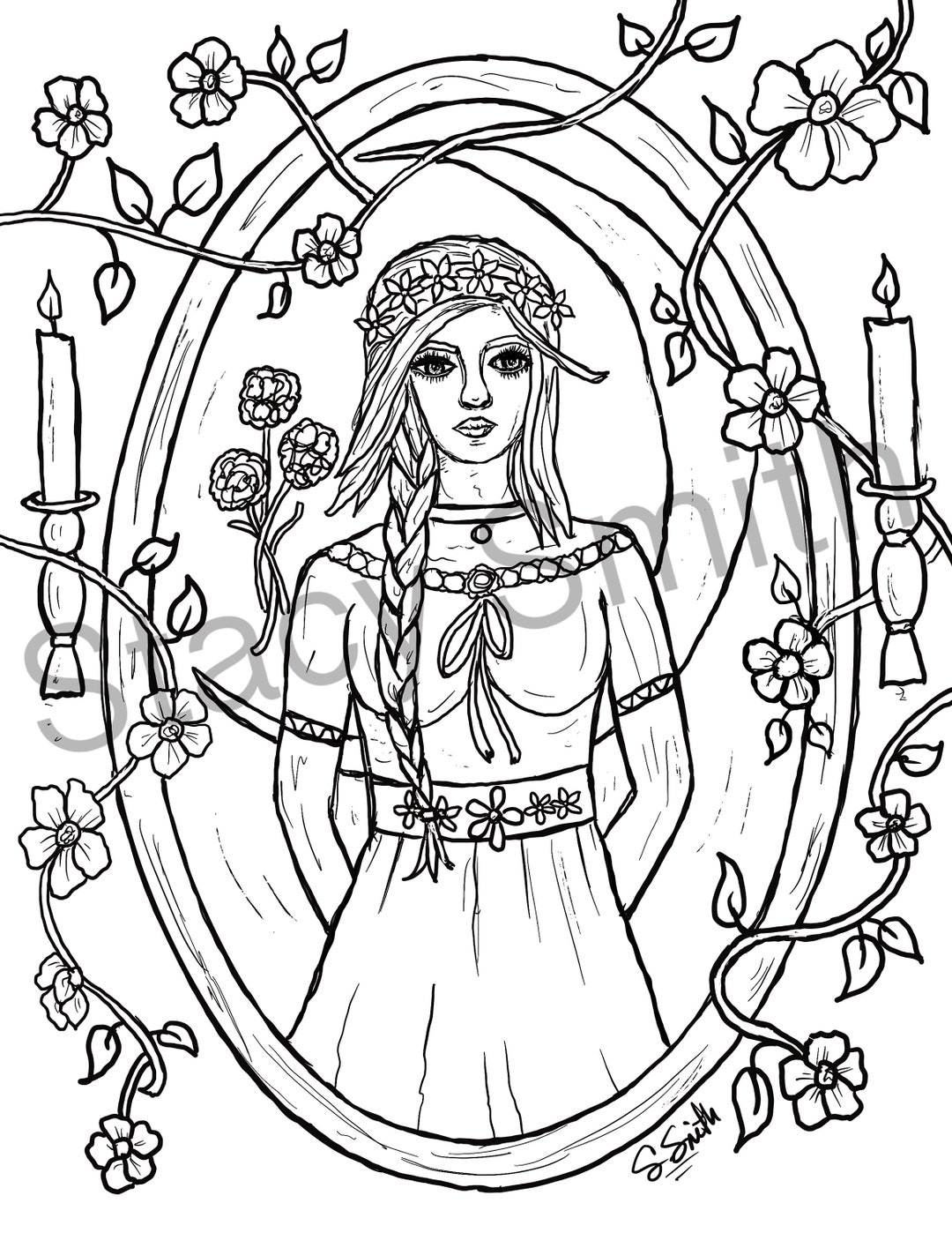 Coloring Page “esmerelda” - PDF DIGITAL DOWNLOAD - Etsy