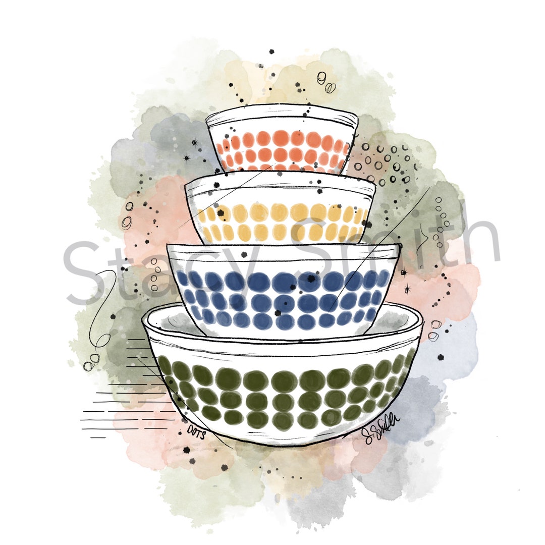 Vintage Pyrex Drawing “dots” - DIGITAL DOWNLOAD - Etsy