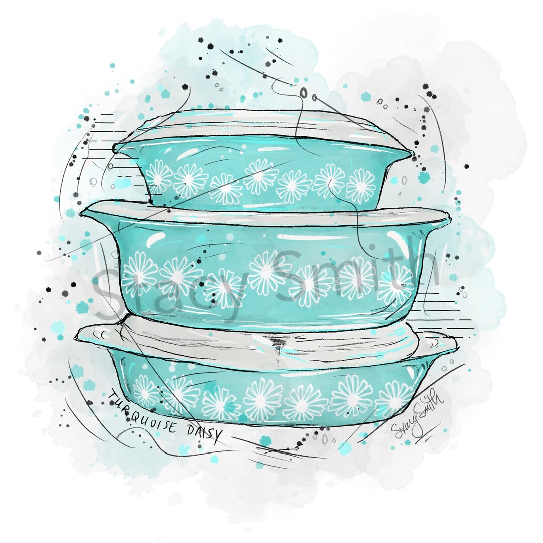 Vintage Pyrex Drawing Daisy - DIGITAL DOWNLOAD - Etsy
