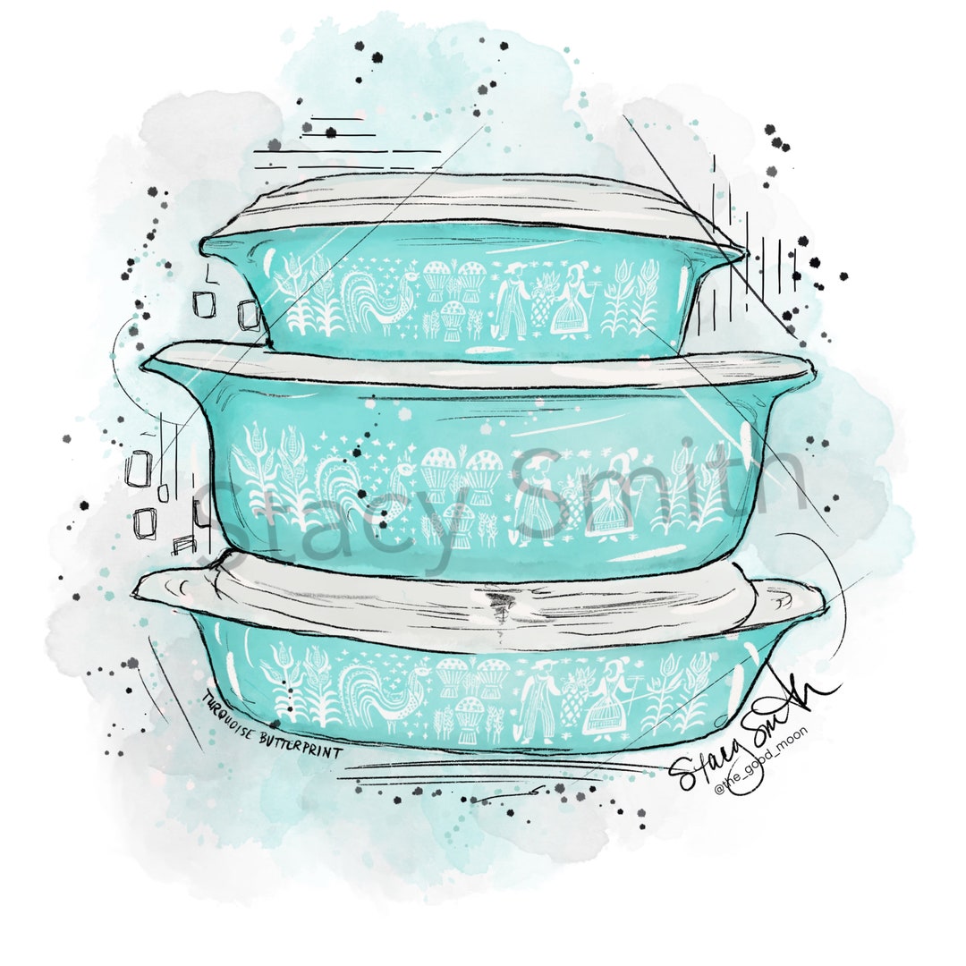 Vintage Pyrex Drawing Butterprint - DIGITAL DOWNLOAD - Etsy