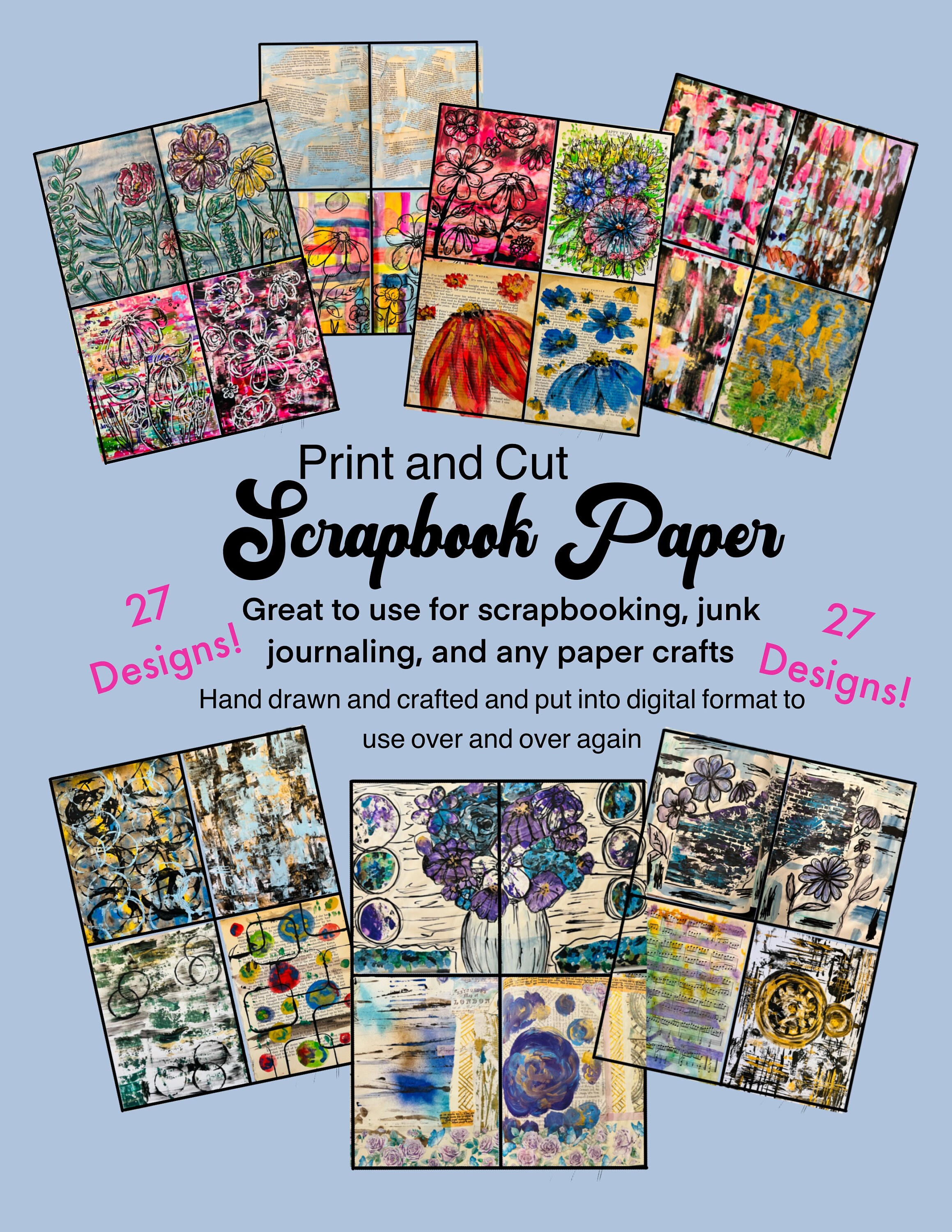 Scrapbook Paper Bundle - DIGITAL DOWNLOAD - Etsy