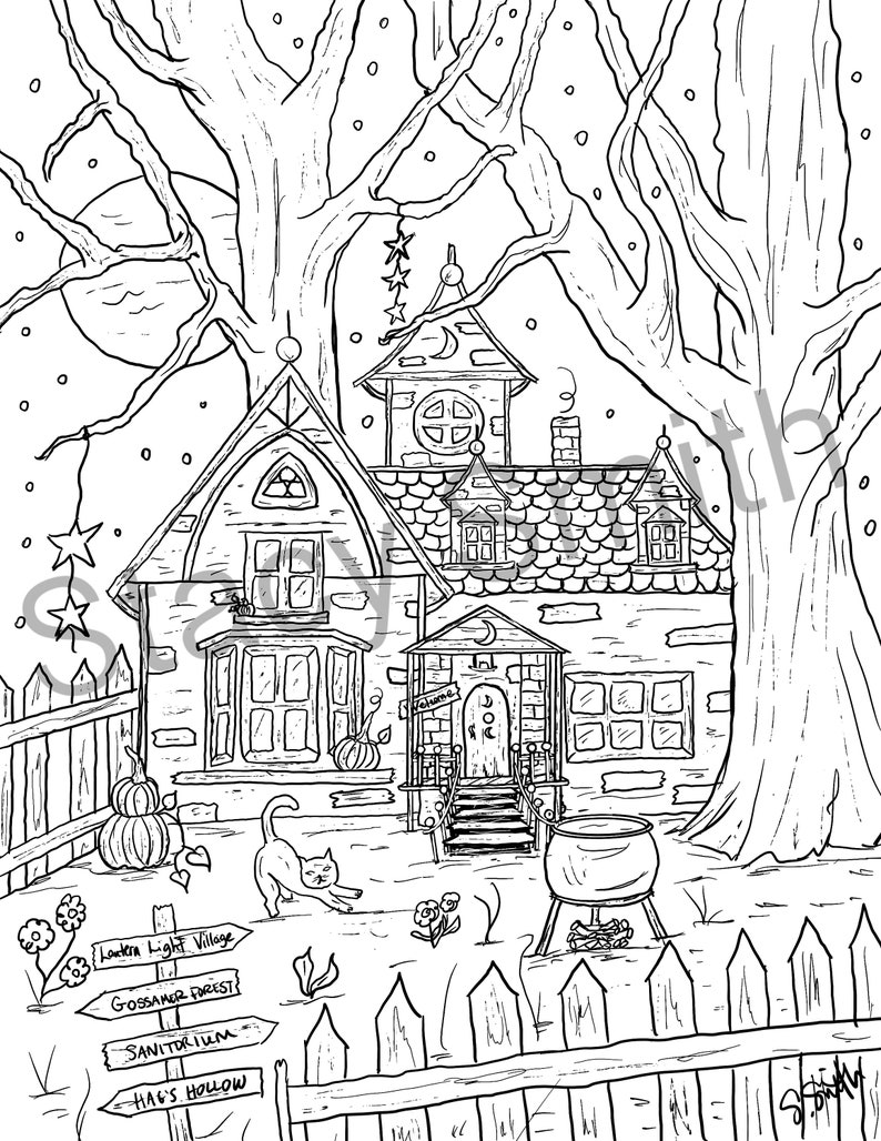 Coloring Page Cozy Evening - PDF DIGITAL DOWNLOAD - Etsy