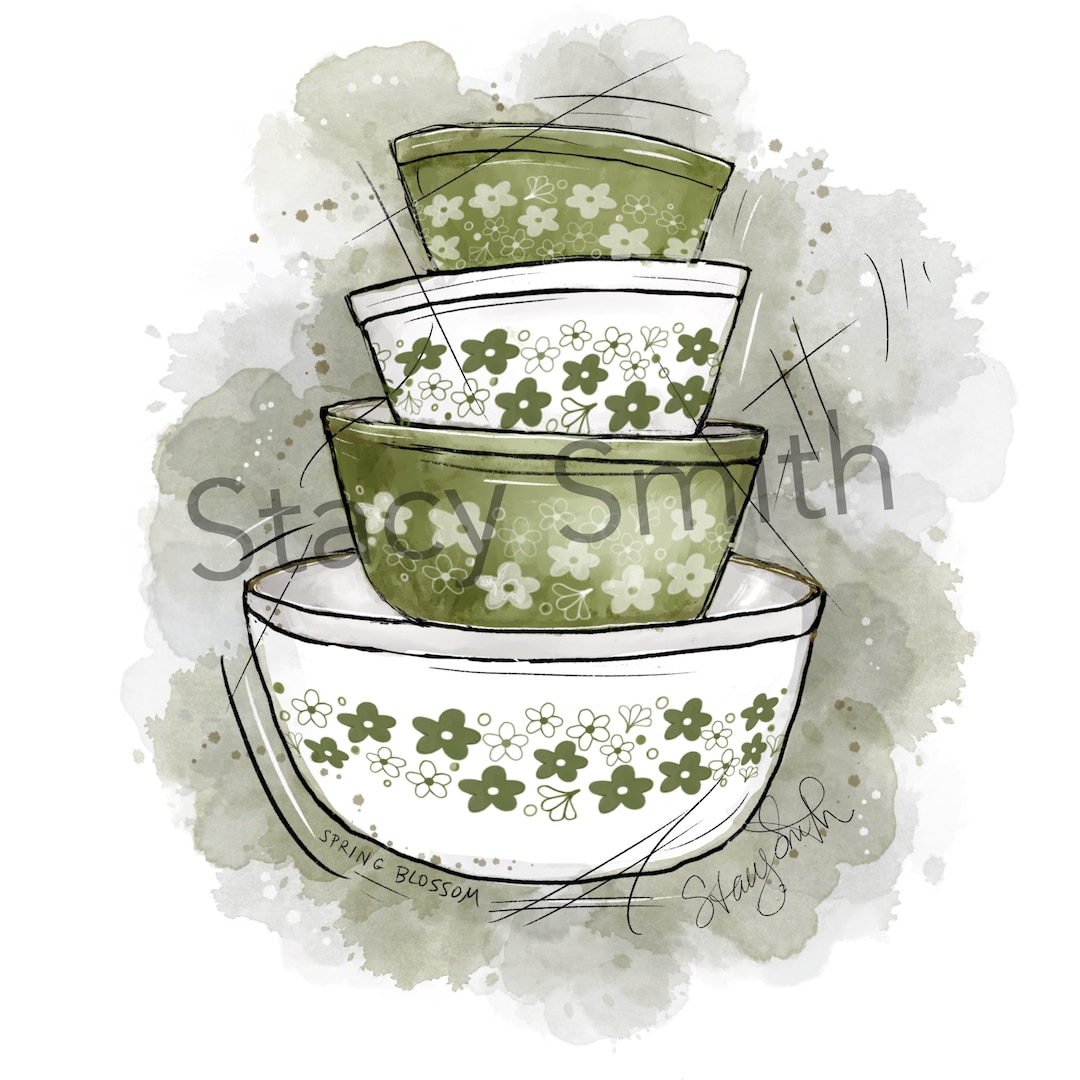 Vintage Pyrex Drawing Spring Blossom - DIGITAL DOWNLOAD - Etsy